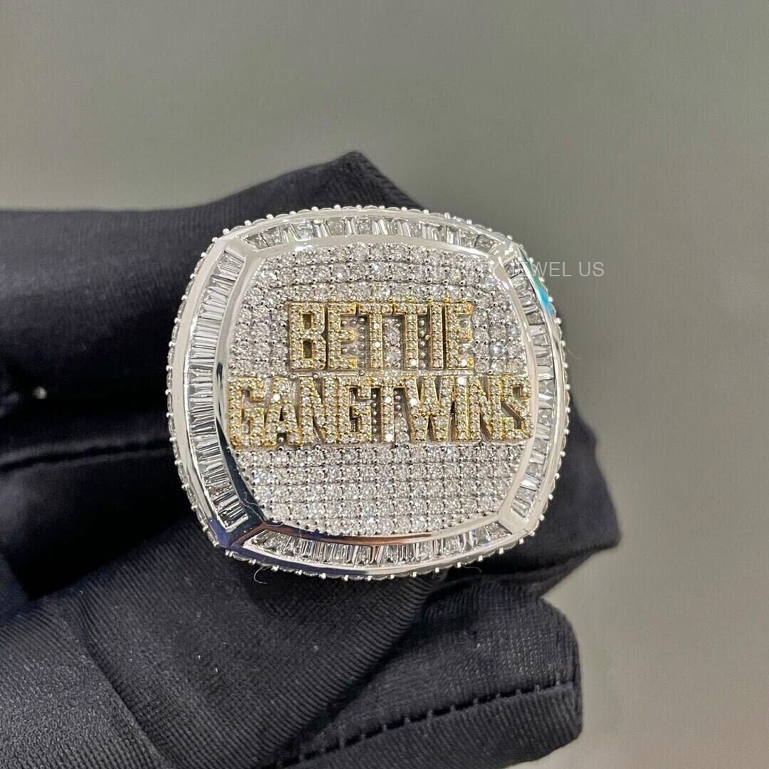 Iced Out Diamond Ring Custom Letter Hip Hop Ring 14k Gold - Etsy