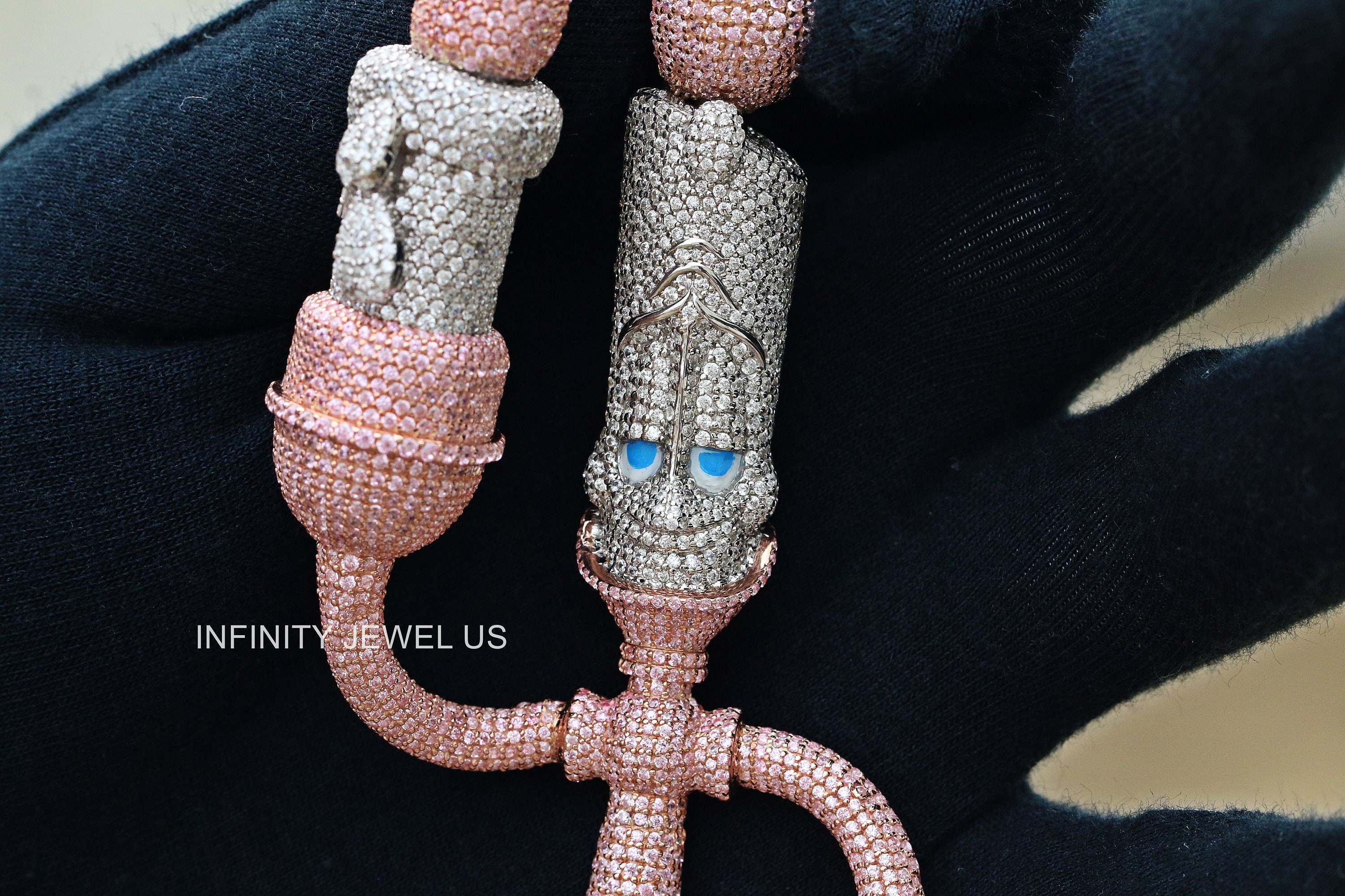 Custom Favourite Cartoon Toon Pendant, Moissanite Diamond, Iced Out ...