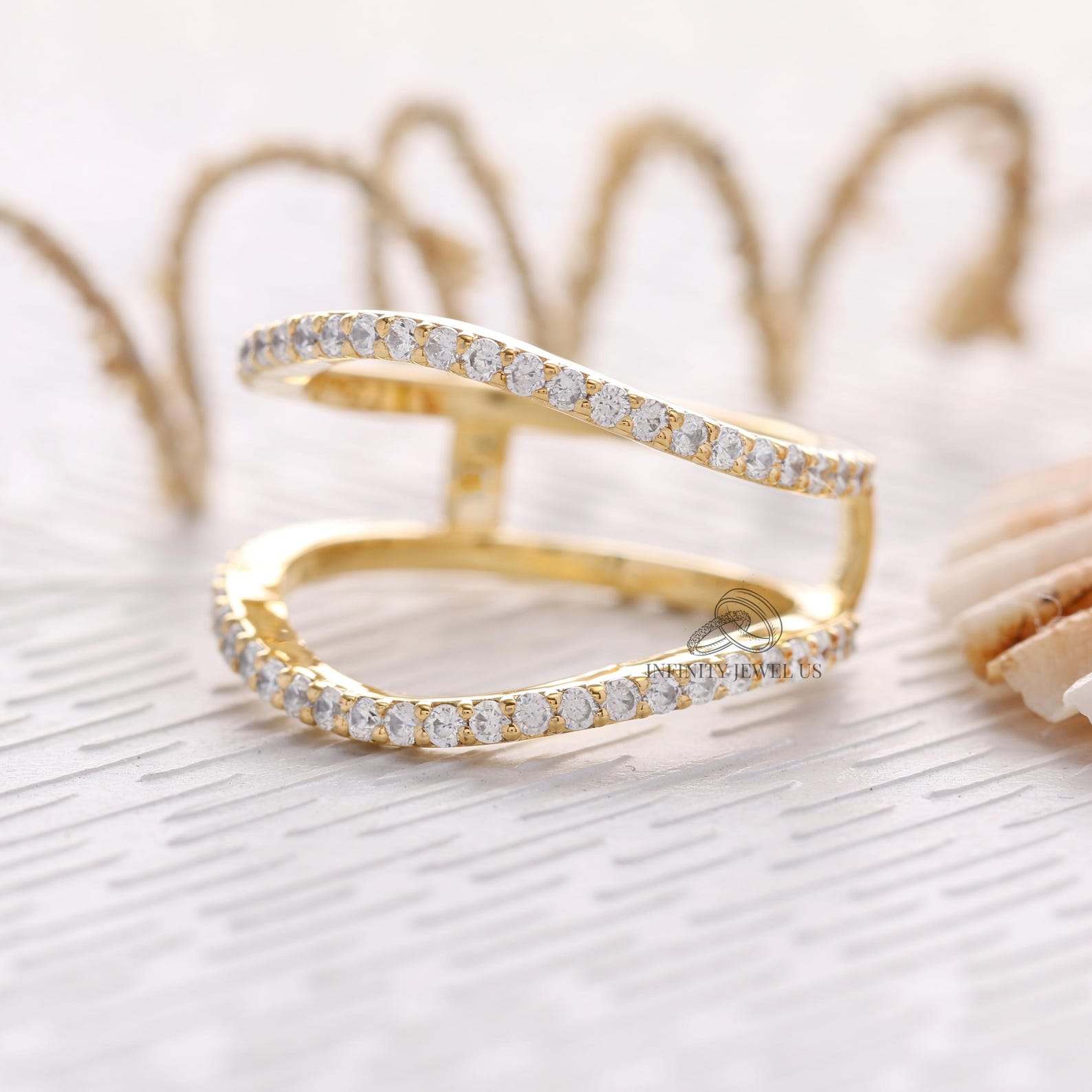 14K Solid Yellow Gold Aggie Ring, Round Colorless Moissanite Engagement ...