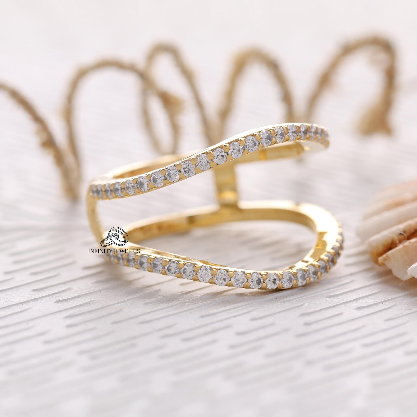 14K Solid Yellow Gold Aggie Ring, Round Colorless Moissanite Engagement ...