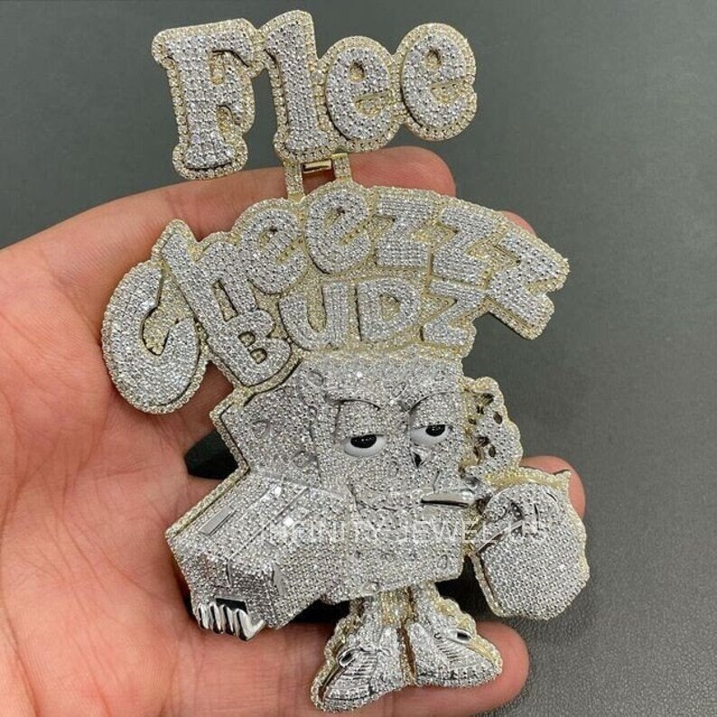 Fully Iced Out Customized Letter Name Logo Pendant Natural - Etsy