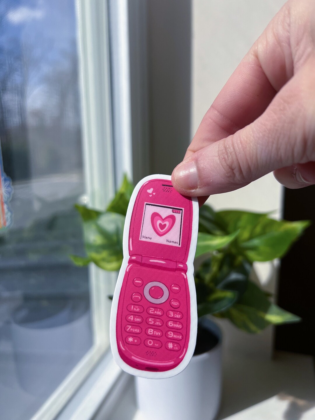 Y2K Pink Flip Phone Sticker | Y2K Aesthetic Stickers | Y2K Sticker ...