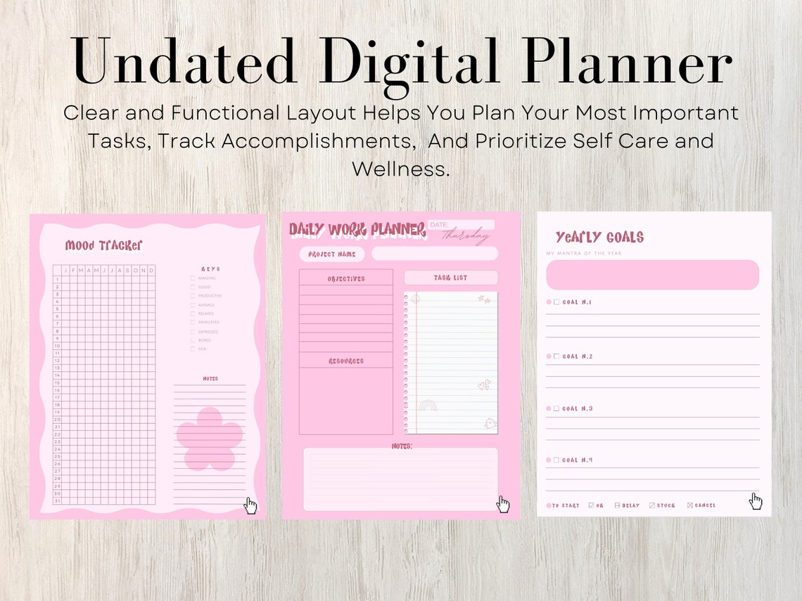 Girly Daily Planner | Weekly Planner | Monthly Planner | Minimal Life ...