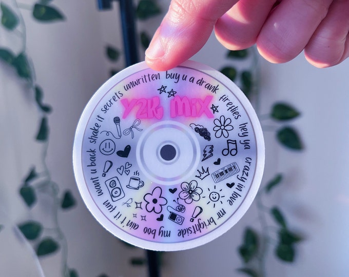 2000s Burned Mix CD Water Resistant Holographic Vinyl Sticker With ...