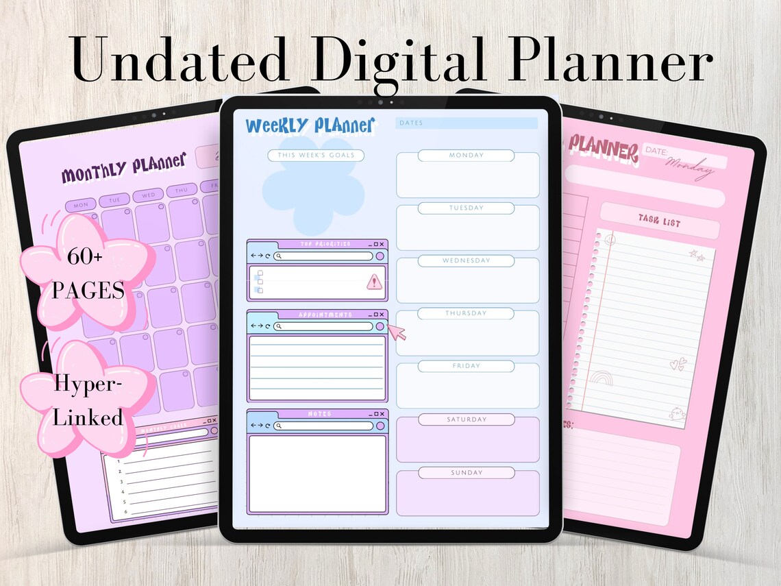 Girly Daily Planner | Weekly Planner | Monthly Planner | Minimal Life ...