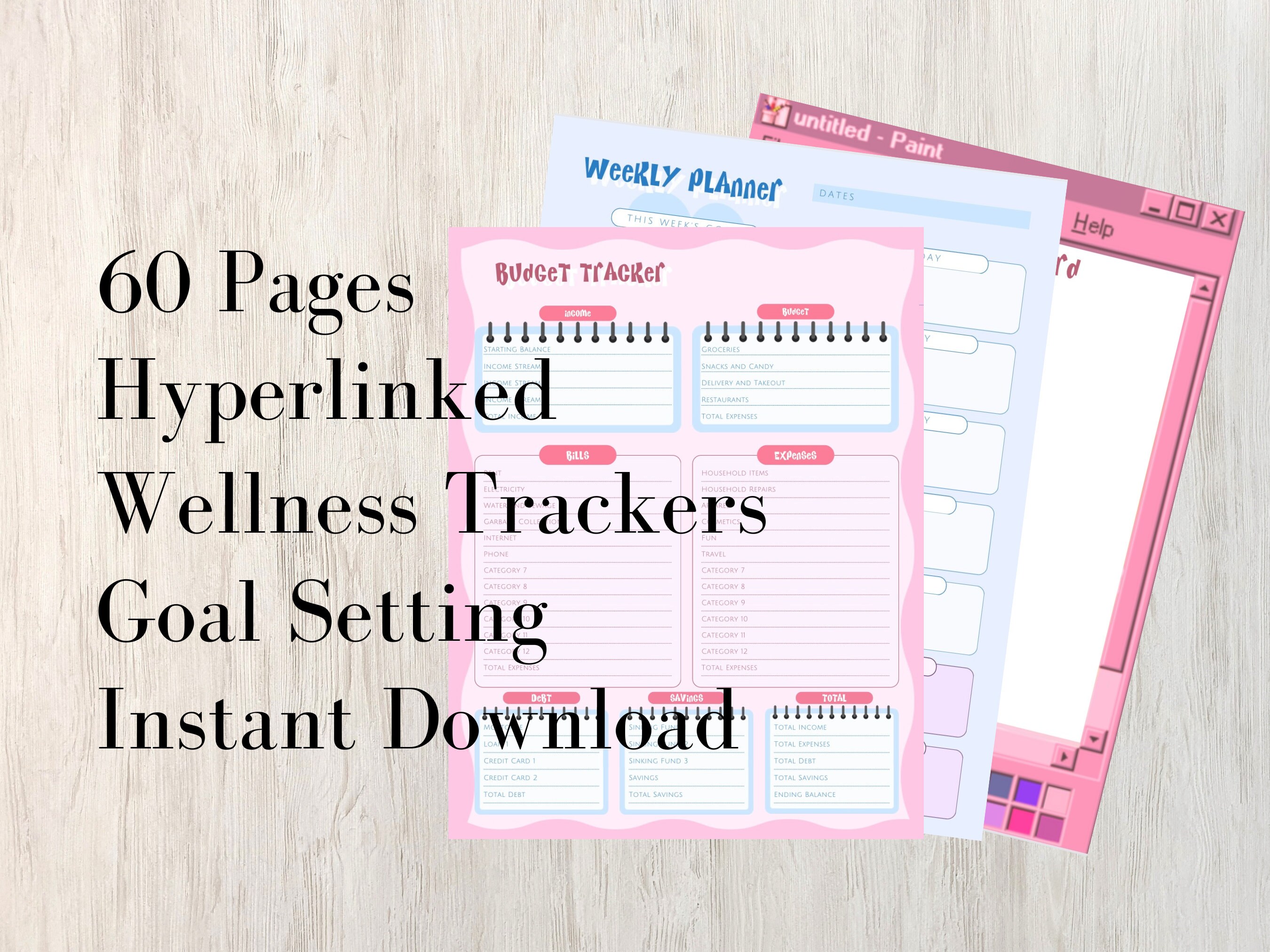 Girly Daily Planner | Weekly Planner | Monthly Planner | Minimal Life ...