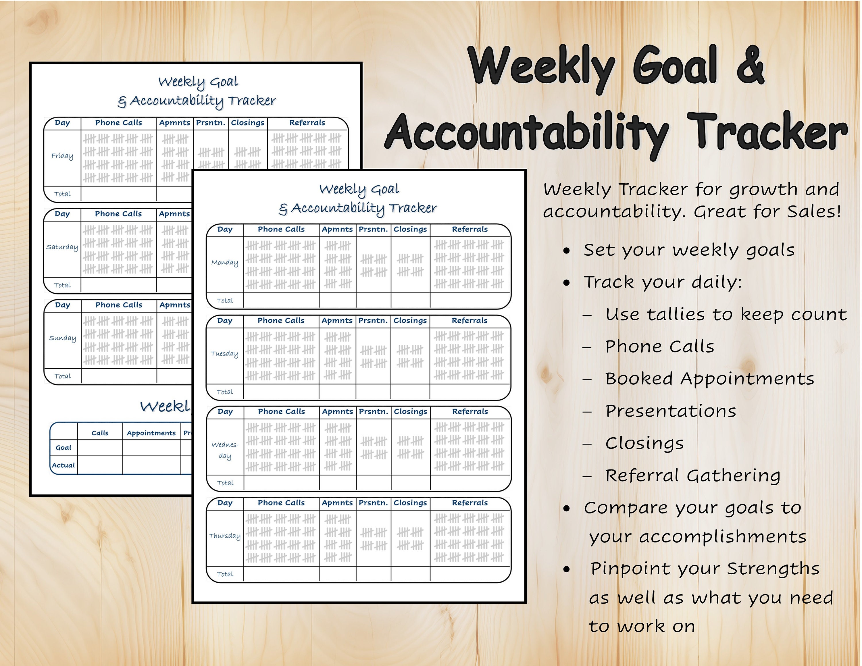 Weekly Goal & Accountability Tracker - Etsy