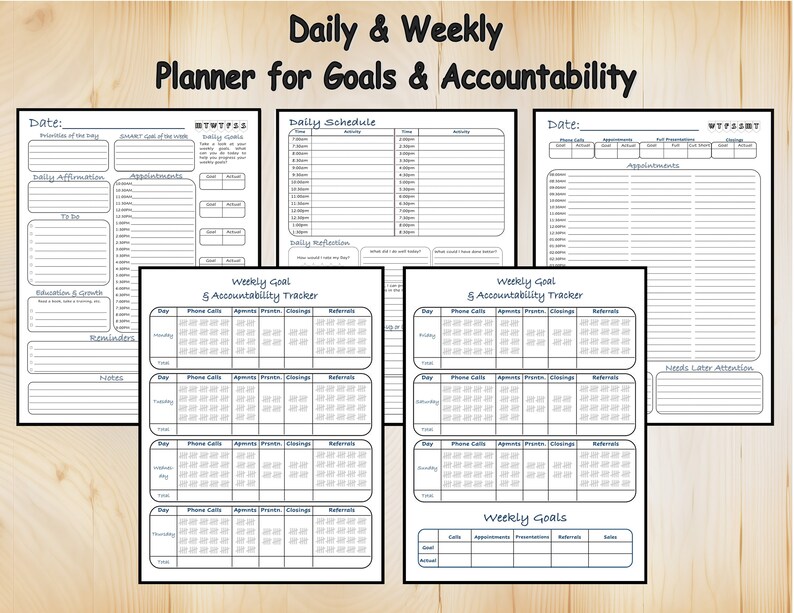 Weekly & Daily Planner for Goals and Accountability - Etsy