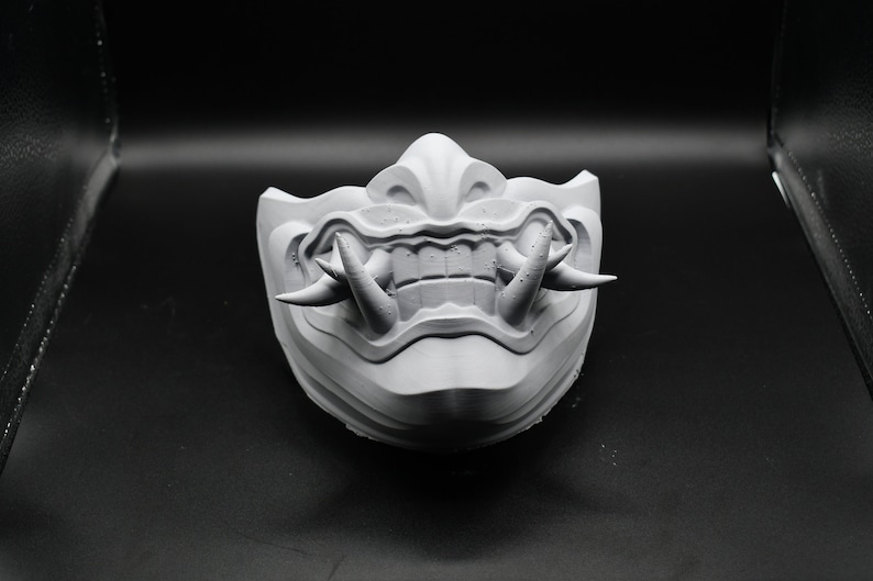 Half Face Samurai Mask Ronin Oni Mempo Japanese Demon - Etsy