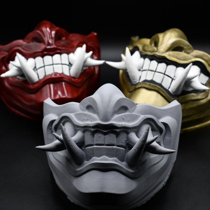 Oni Mask Half Face - Etsy