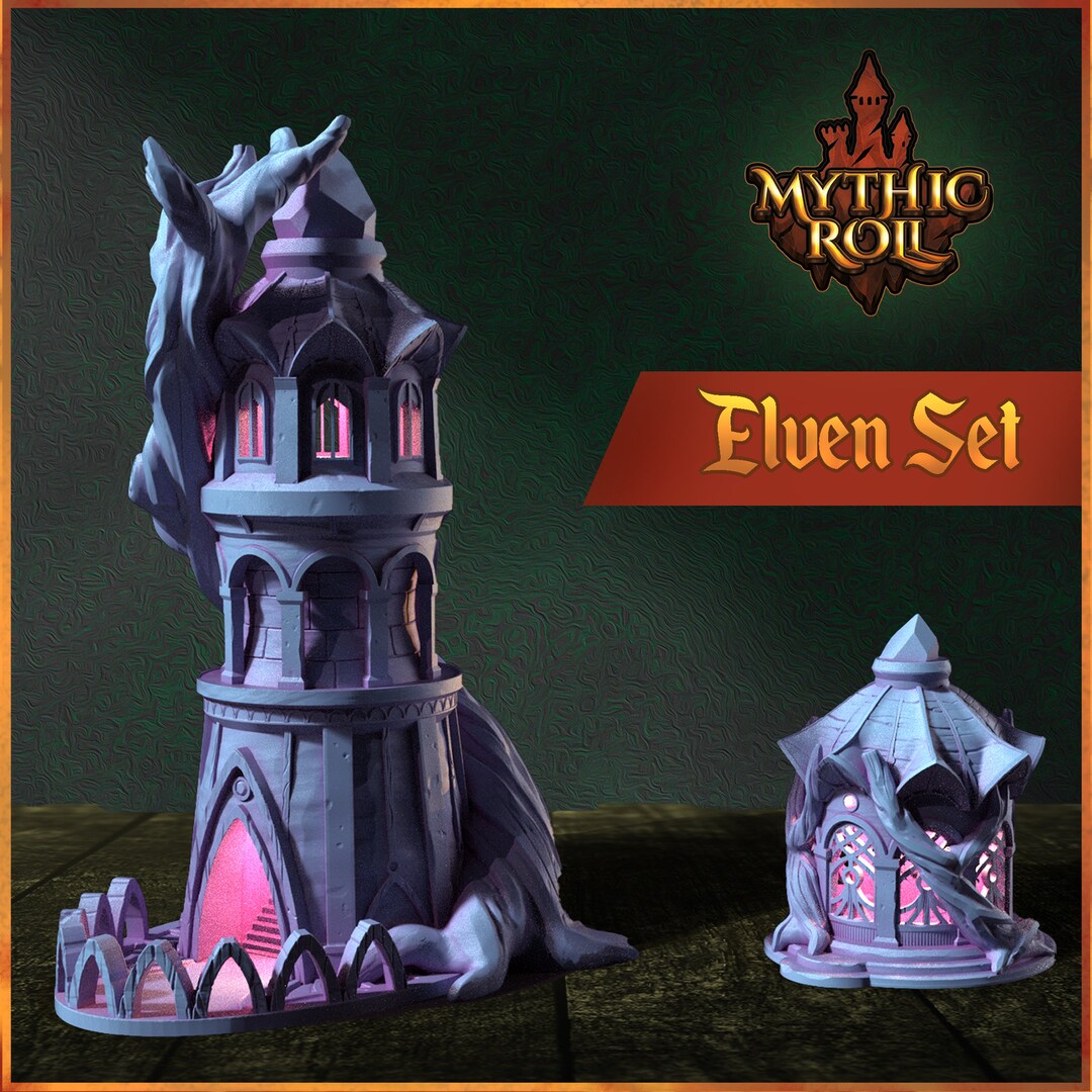 Elven Dice Tower and Holder Set, Dice Tray, Dungeons and Dragons, Dnd ...