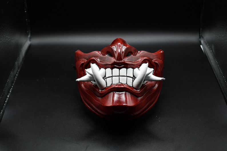 Half Face Samurai Mask Ronin Oni Mempo Japanese Demon - Etsy