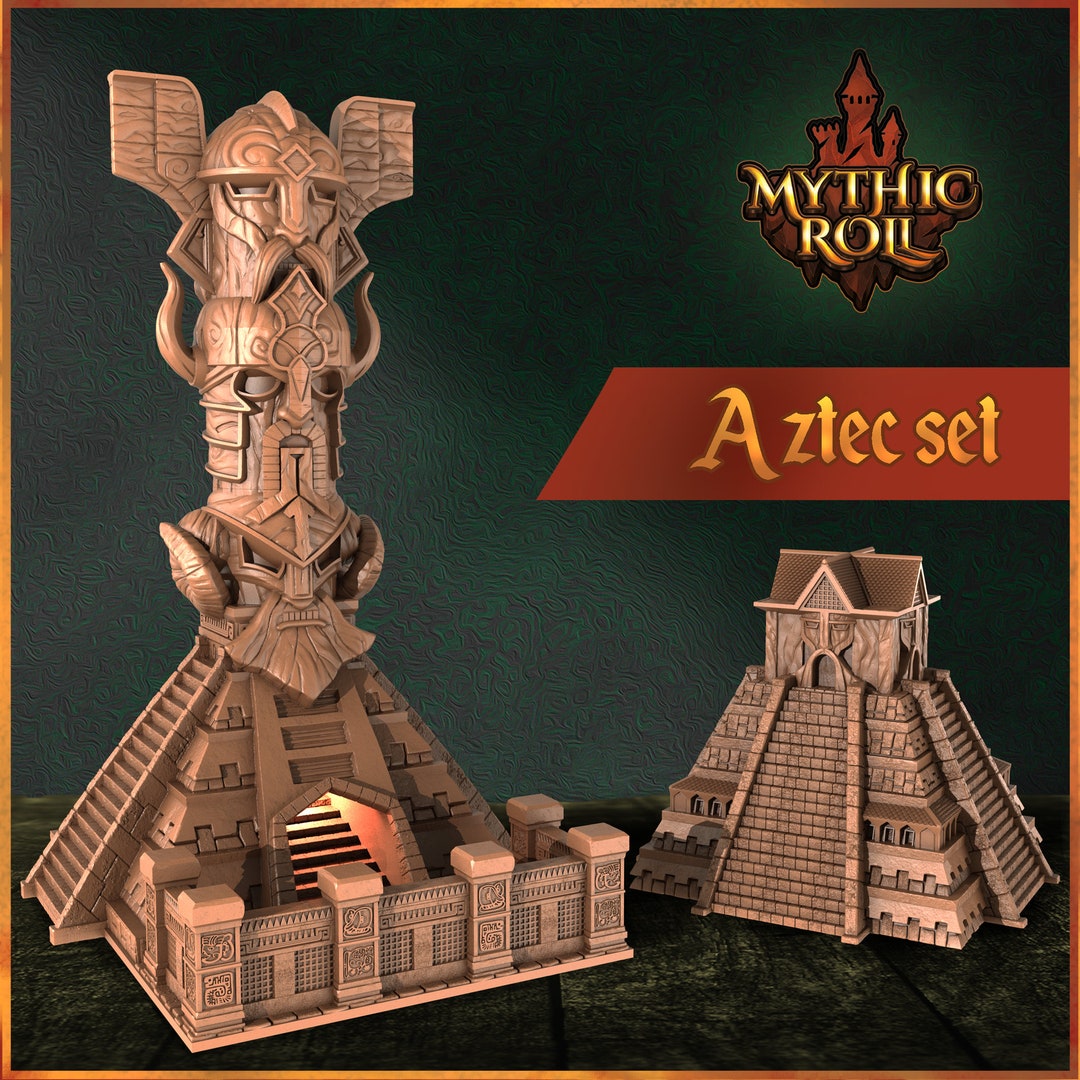 Aztec Dice Tower and Holder Set, Dice Tray, Dungeons and Dragons, Dnd ...