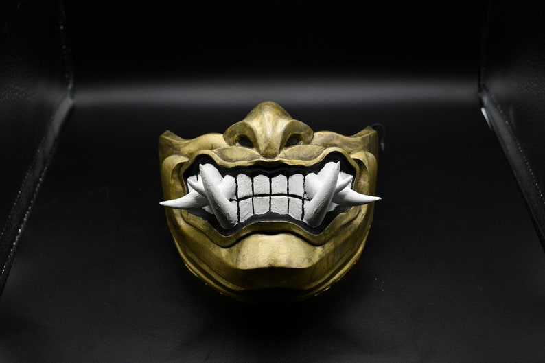 Half Face Samurai Mask Ronin Oni Mempo Japanese Demon - Etsy