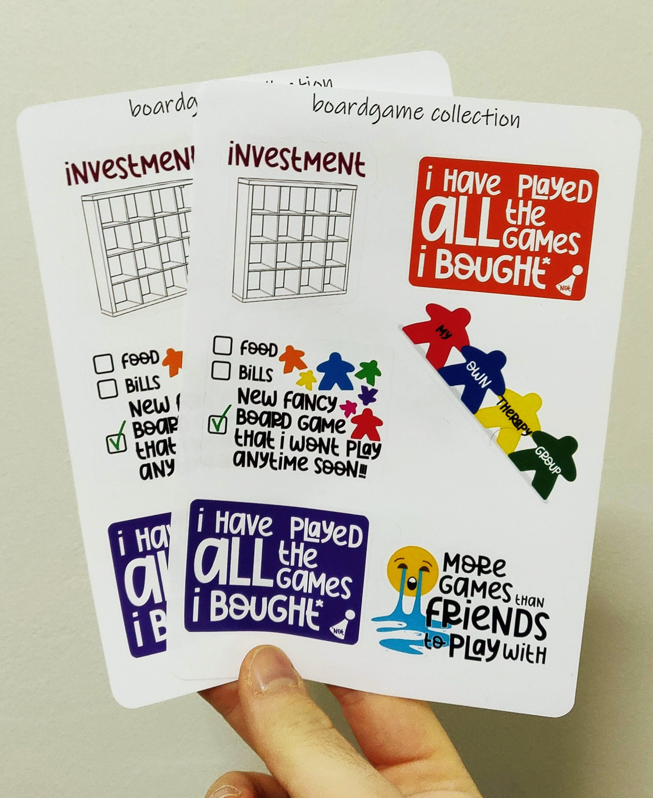 Board Game Sticker Sheet Meeples Board Game Fan - Etsy UK