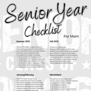 Senior 2026, Class of 2026, Senior Year Checklist, Senior Mom 2026 ...