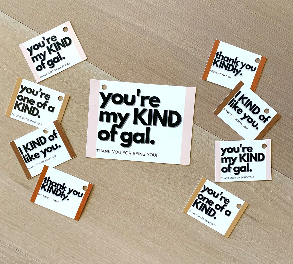 Thank You Gift, Kind Bar Gift Tags, Random Act of Kindness, Just ...