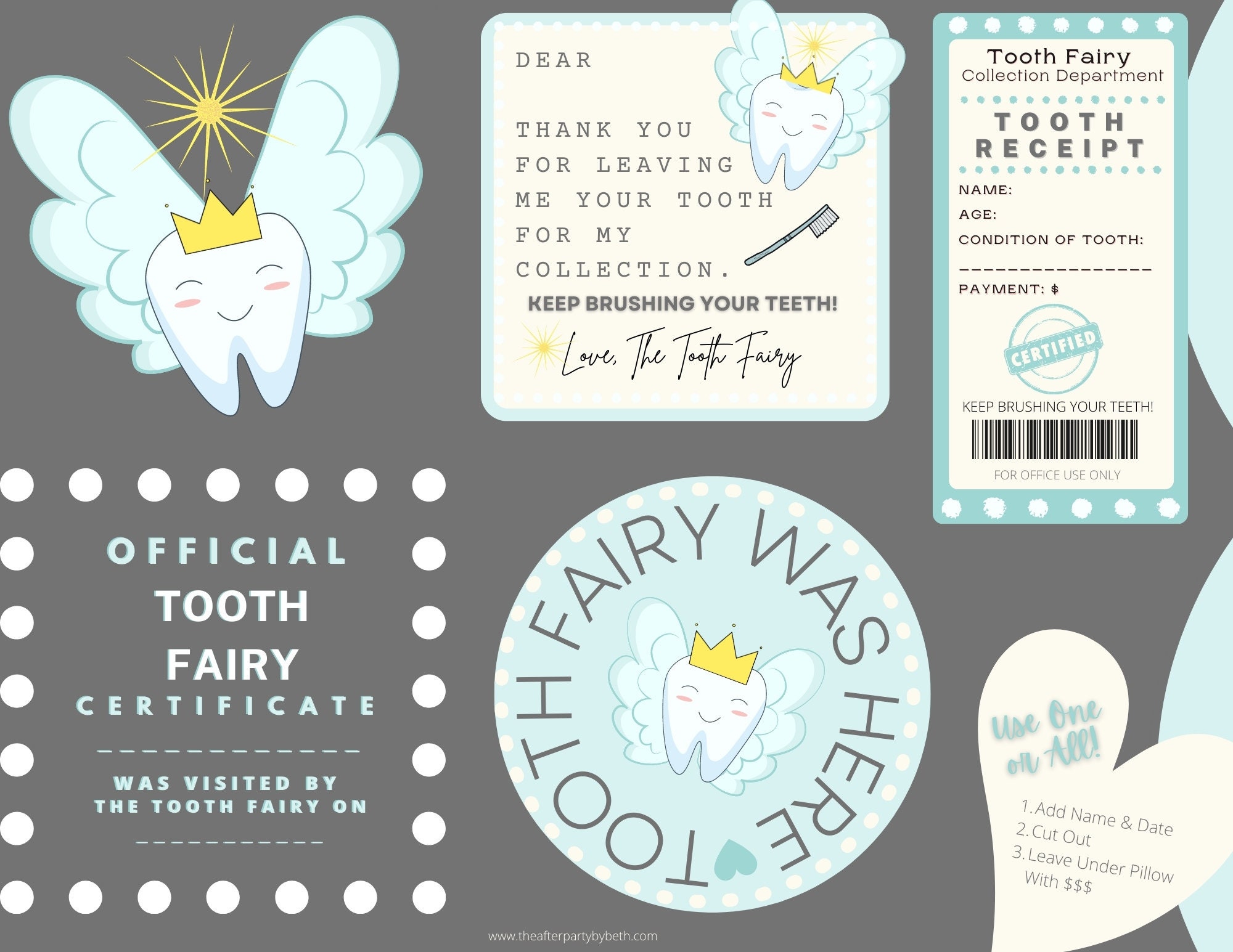 Tooth Fairy Letter and Note With Receipts - Etsy