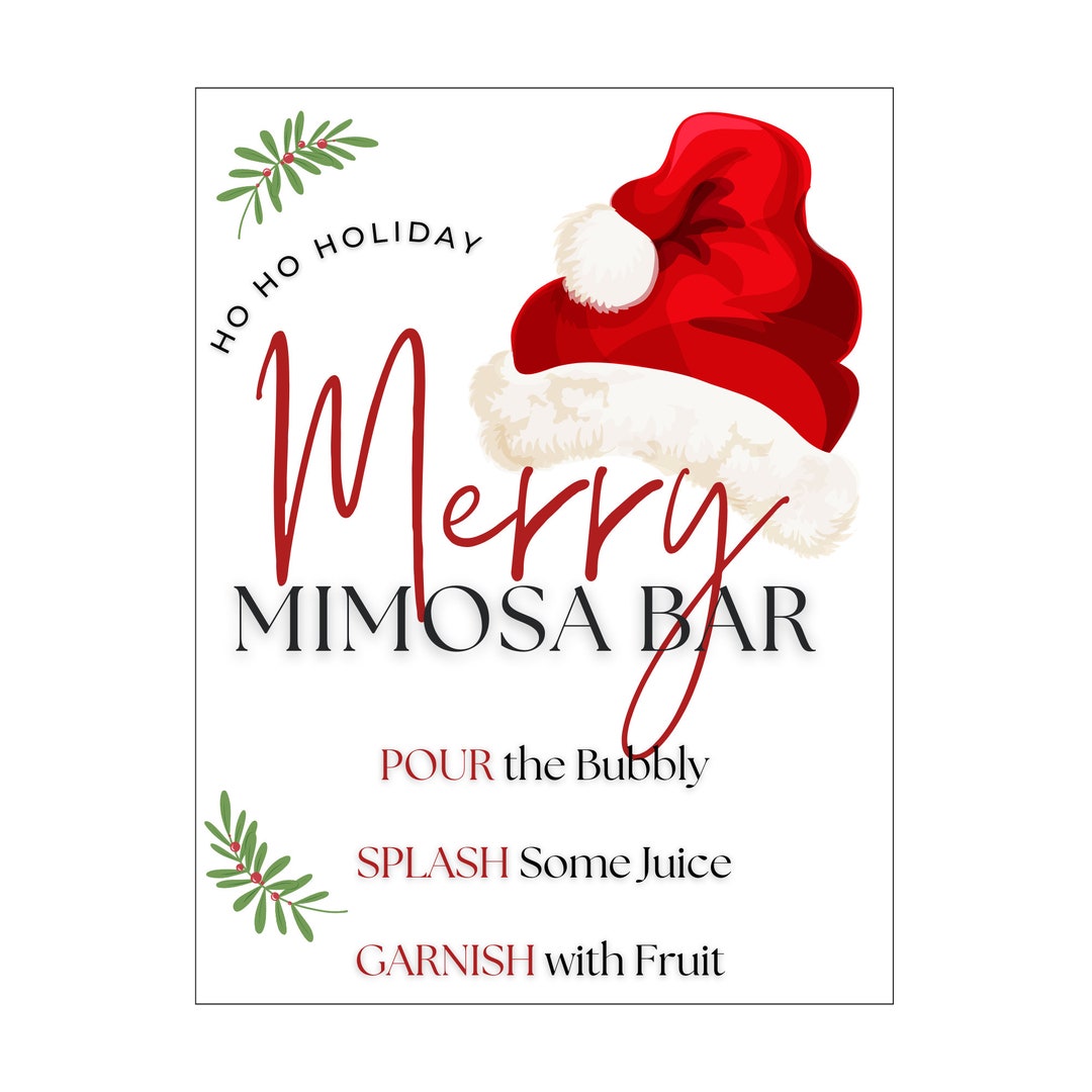 Holiday Mimosa Bar Sign, Christmas Mimosa Sign, Merry Mimosa Sign - Etsy