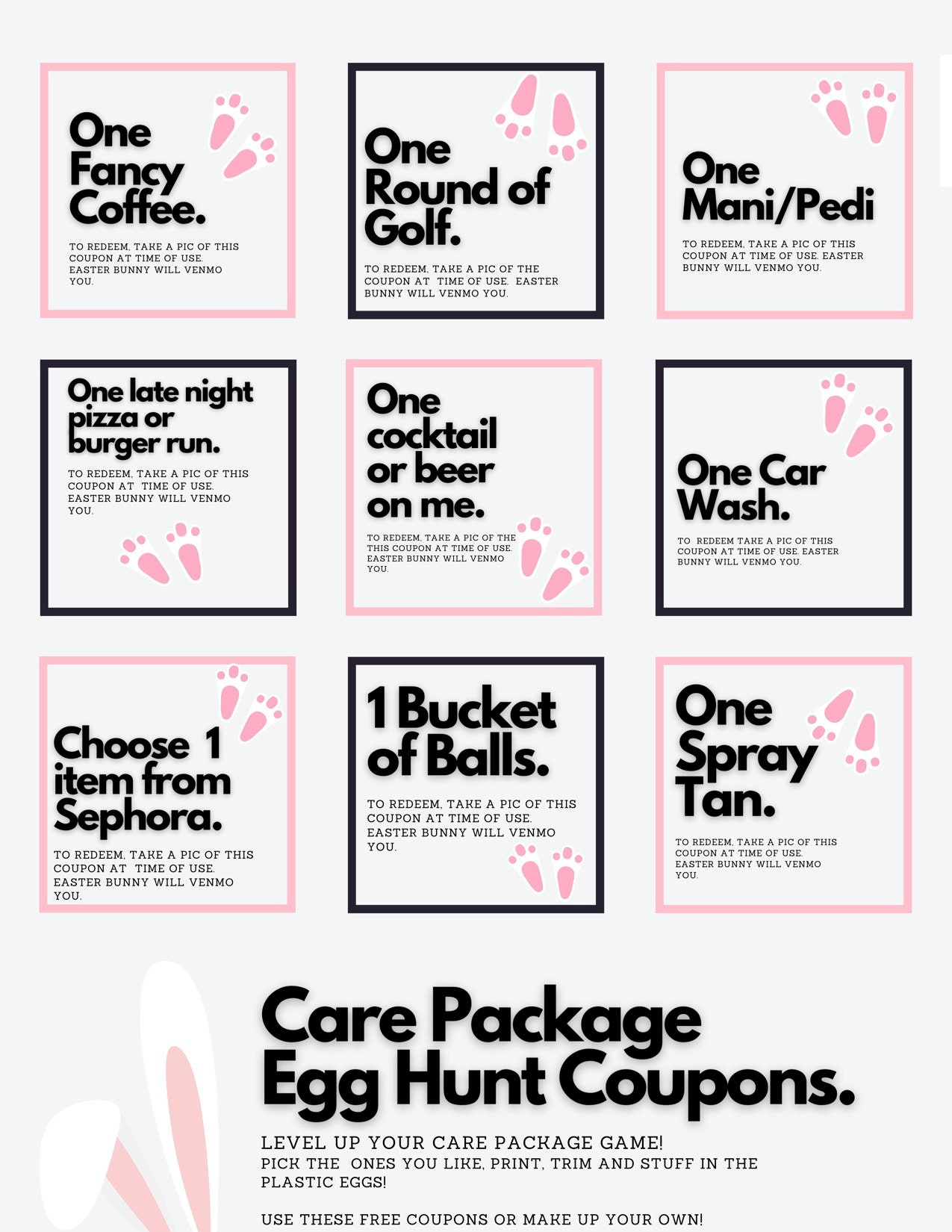 Easter Care Package Printable, College Student Gift (PDF Pattern) - Etsy
