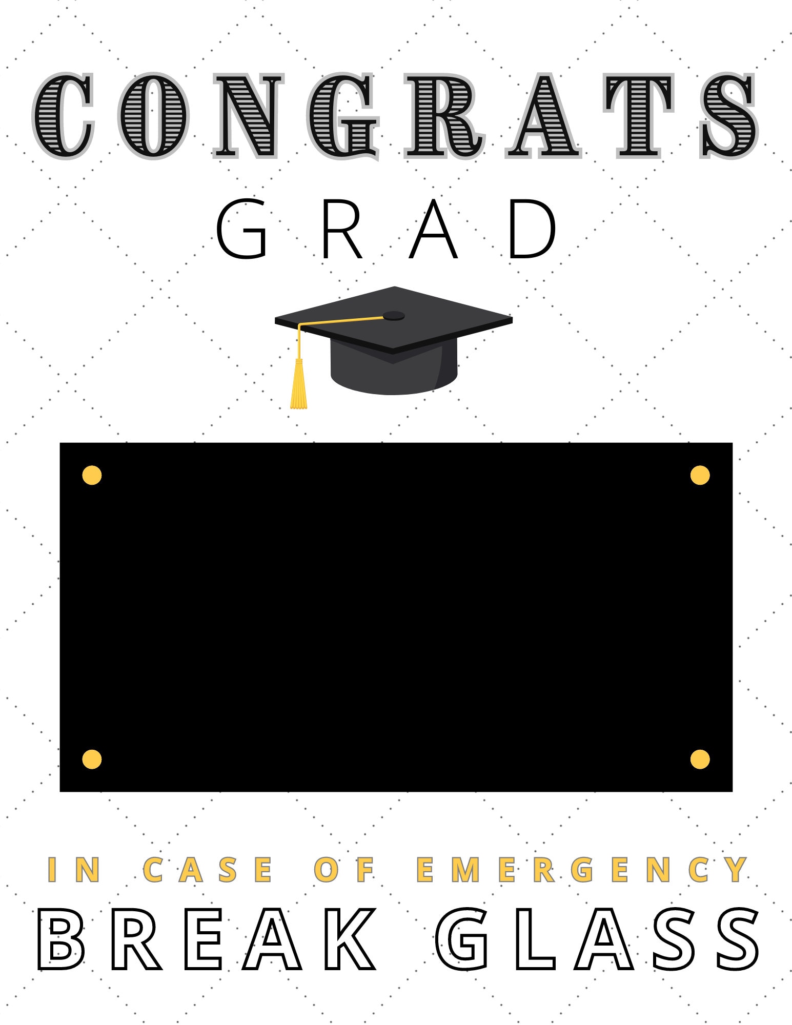 Creative Graduation Money Gift, Break Glass Frame (printable) - Etsy