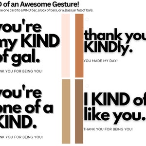 Thank You Gift, Kind Bar Gift Tags, Random Act of Kindness, Just ...