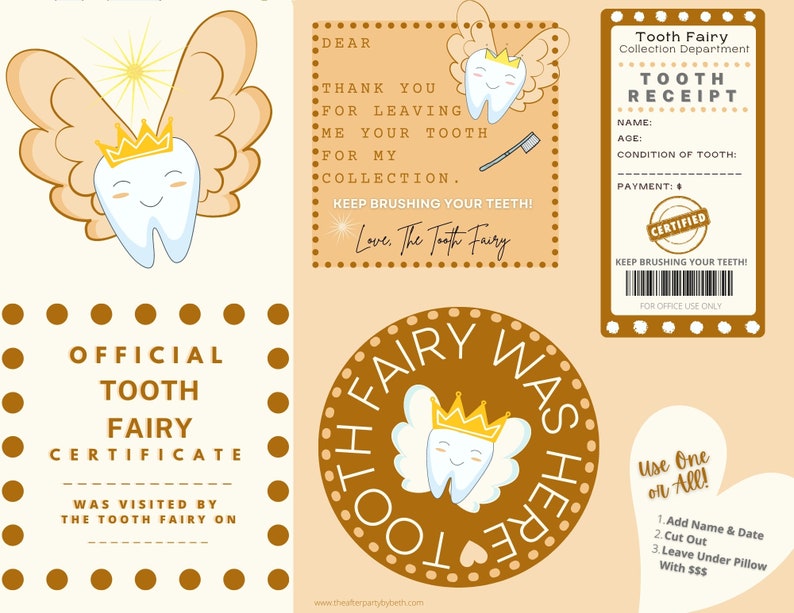Tooth Fairy Letter Tooth Fairy Note Tooth Fairy Receipts - Etsy