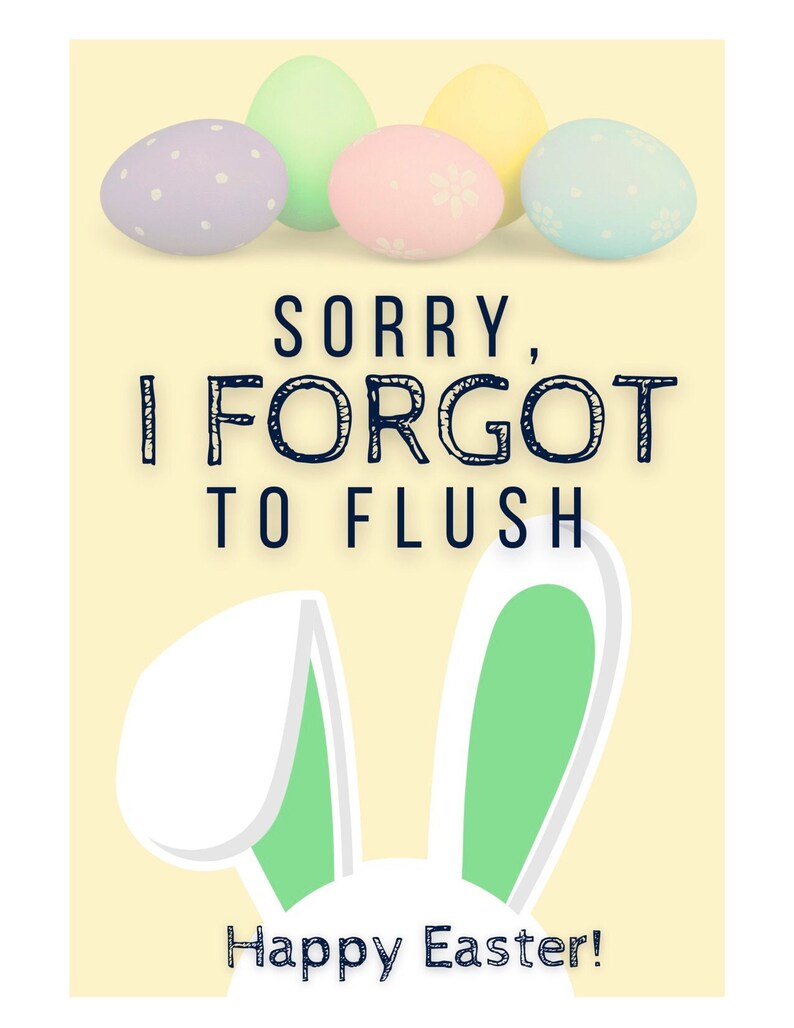 Funny Easter Prank Sign, Jelly Bean Toilet Gag (digital Download) - Etsy