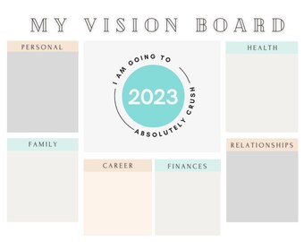 2023 Vision Board Template 2023 Goal Setting - Etsy