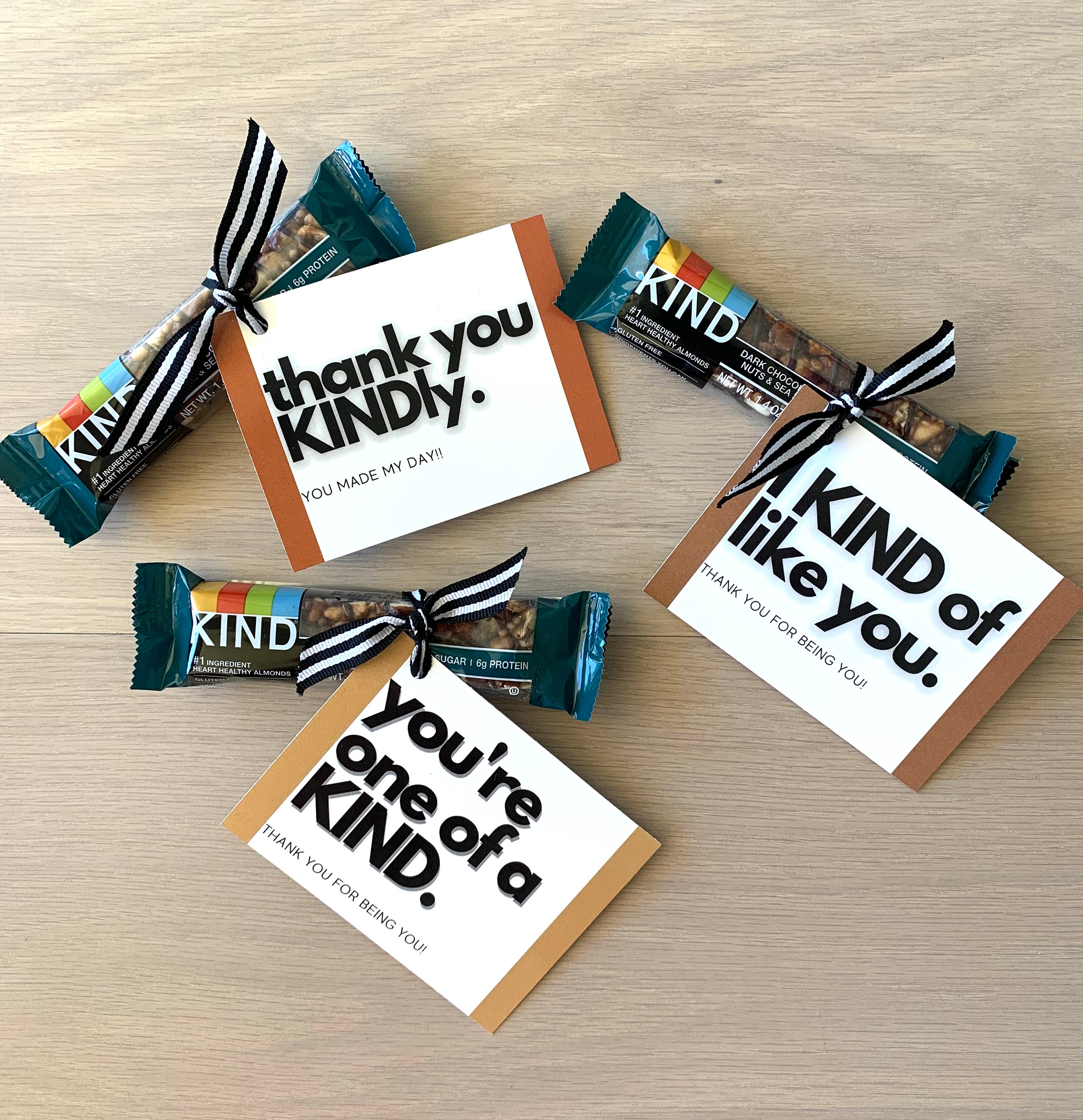 Thank You Gift, Kind Bar Gift Tags, Random Act of Kindness, Just ...