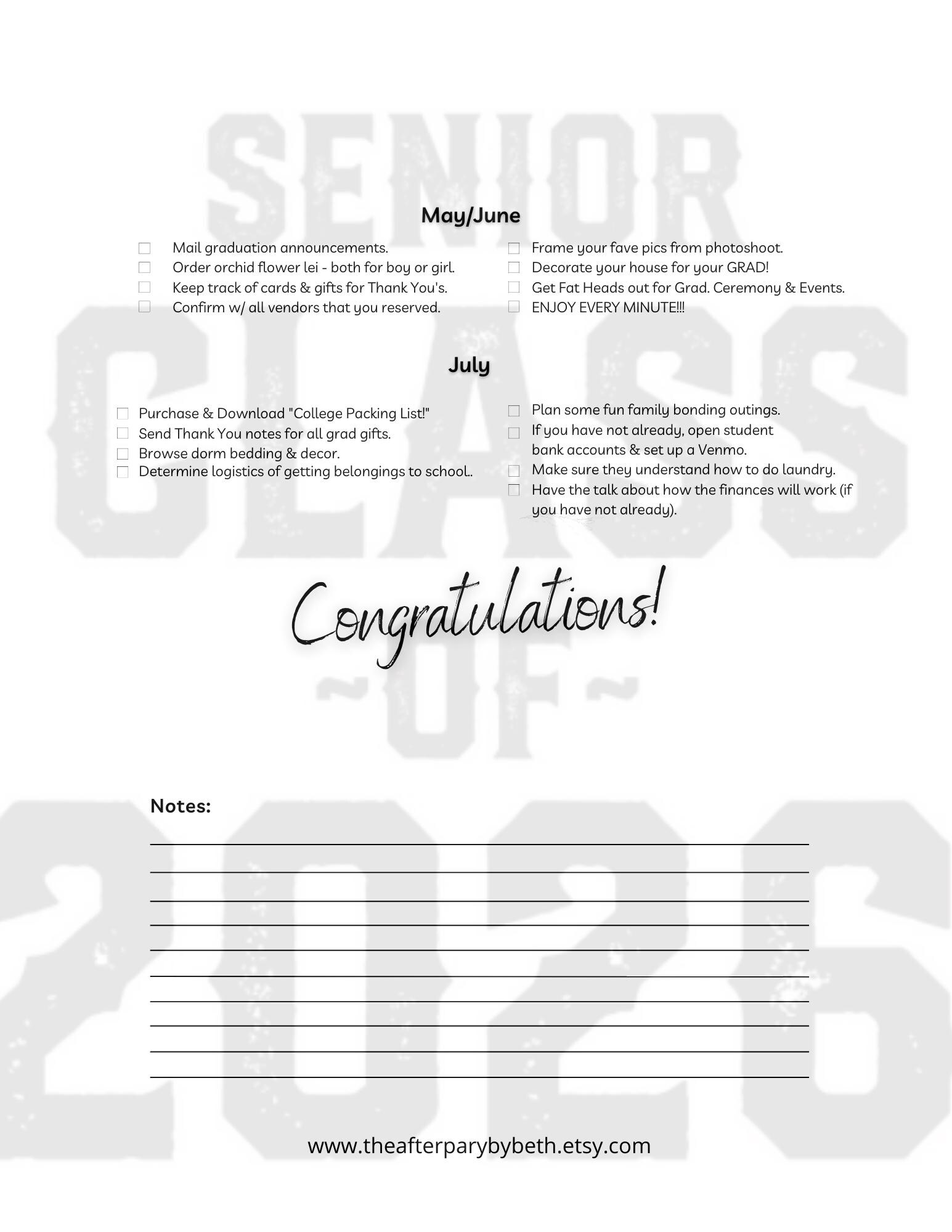 Senior 2026, Class of 2026, Senior Year Checklist, Senior Mom 2026 ...