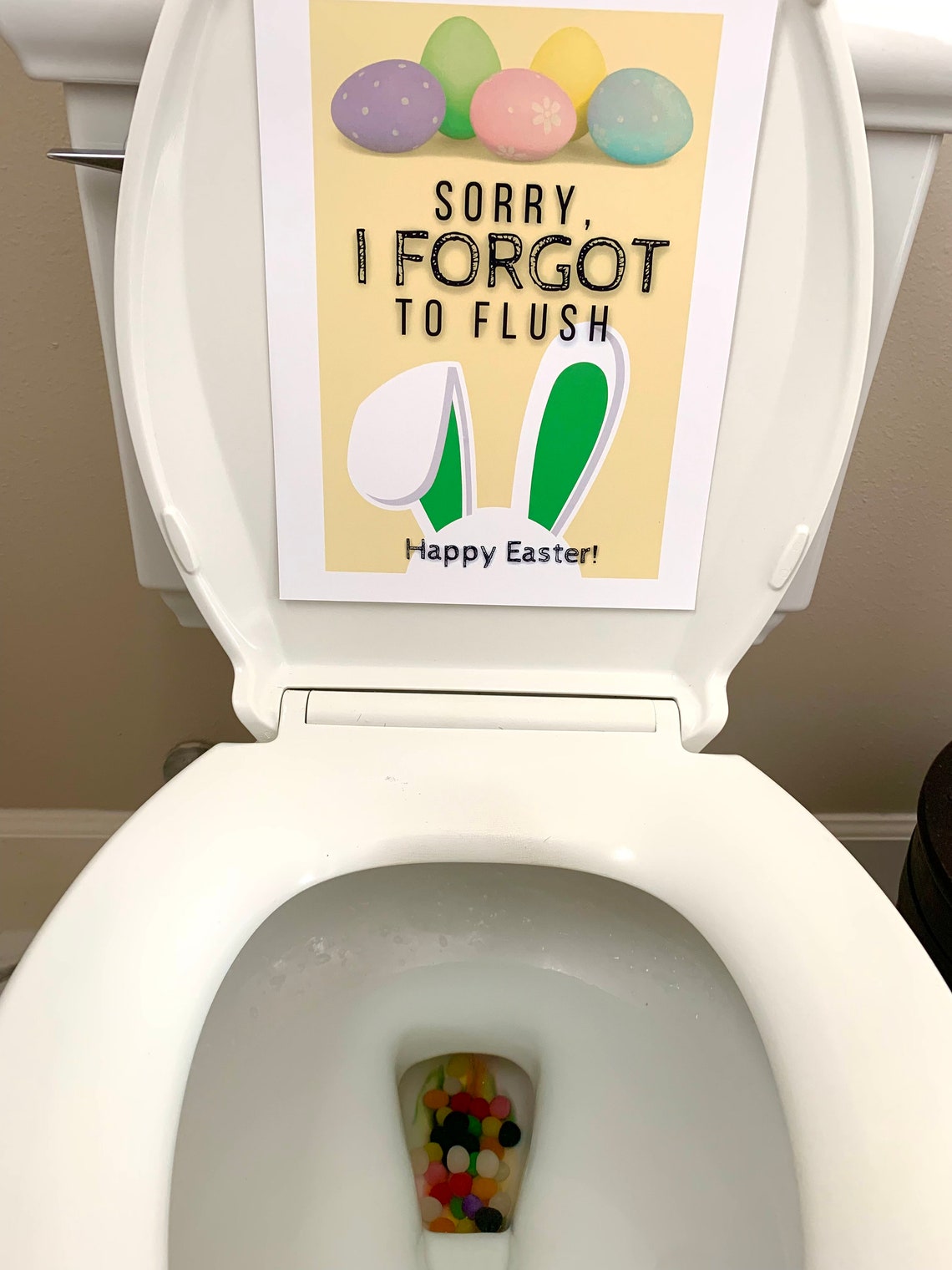 Funny Easter Prank Sign, Jelly Bean Toilet Gag (digital Download) - Etsy