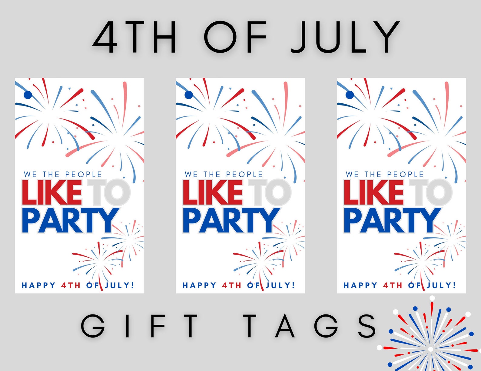 4th of July Gift Tags, Fourth of July Decor, 4th of July Hostess Gift ...
