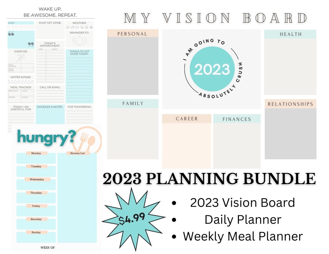 2023 Planners, 2023 Vision Board, 2023 Goals, 2023 to Do List - Etsy