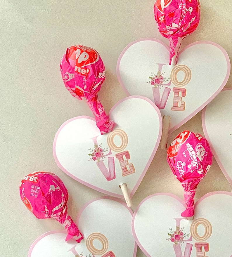 Valentine Gift Tags for Lollipops, Valentines for Kids, Easy Valentines ...