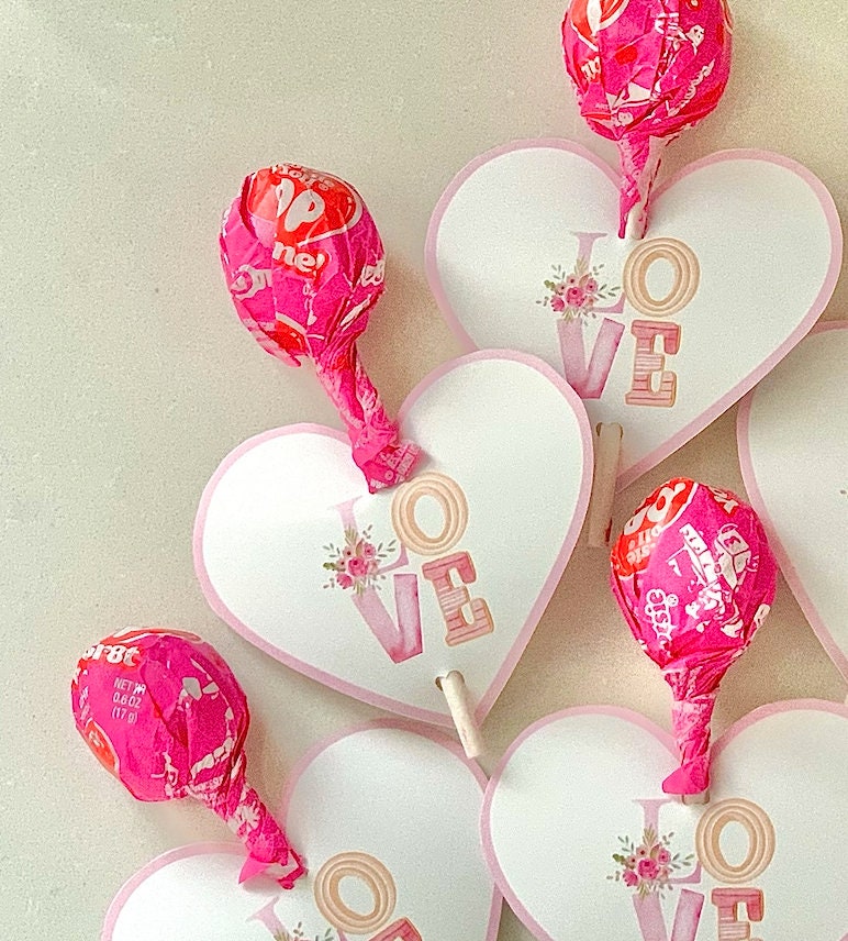 Valentine Gift Tags for Lollipops, Valentines for Kids, Easy Valentines ...