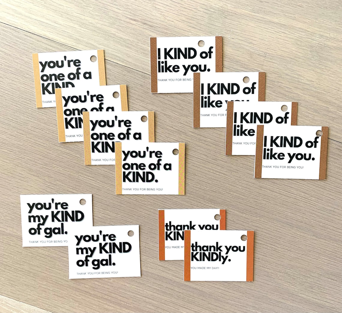Thank You Gift, Kind Bar Gift Tags, Random Act of Kindness, Just ...