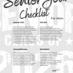 2026 Senior Year Checklist, College Packing Checklist Bundle, Senior ...