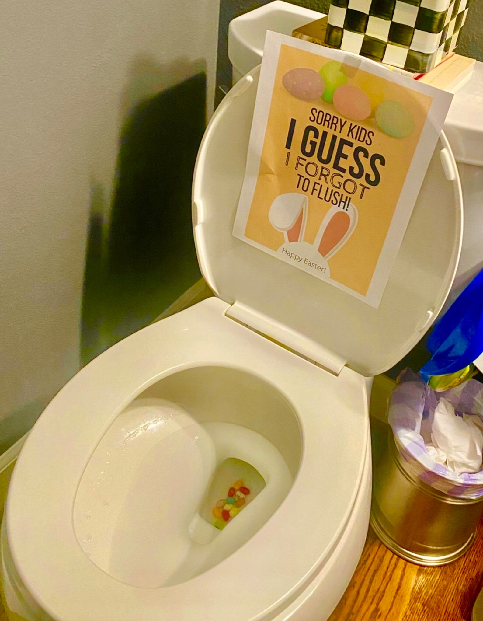 Funny Easter Prank Sign, Jelly Bean Toilet Gag (digital Download) - Etsy