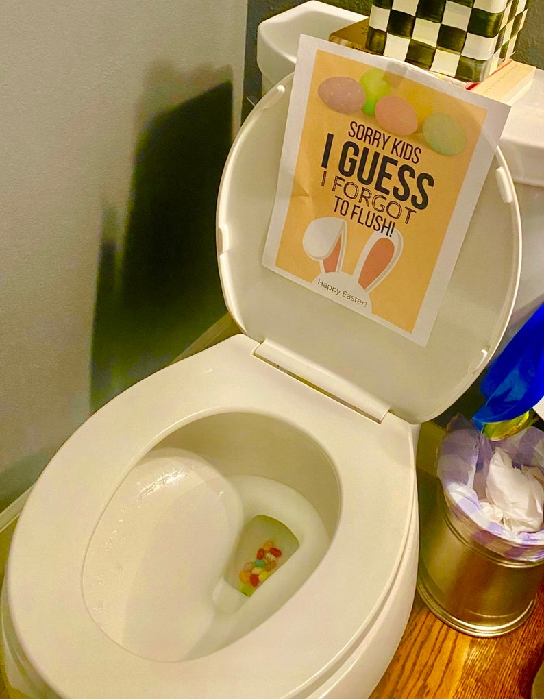 Funny Easter Prank Sign, Jelly Bean Toilet Gag (digital Download) - Etsy