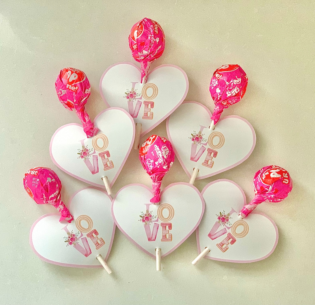 Valentine Gift Tags for Lollipops, Valentines for Kids, Easy Valentines ...