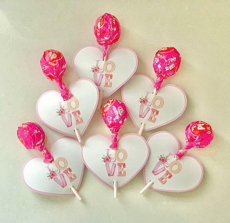 Valentine Gift Tags for Lollipops, Valentines for Kids, Easy Valentines ...