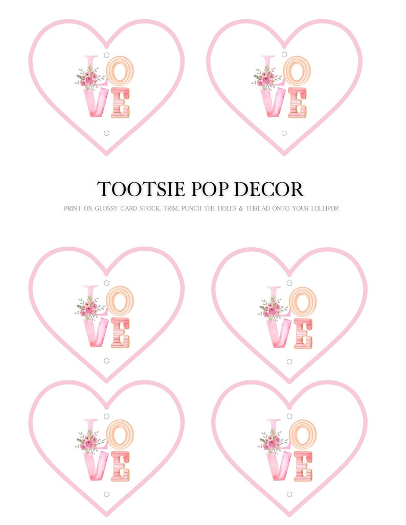 Valentine Gift Tags for Lollipops, Valentines for Kids, Easy Valentines ...