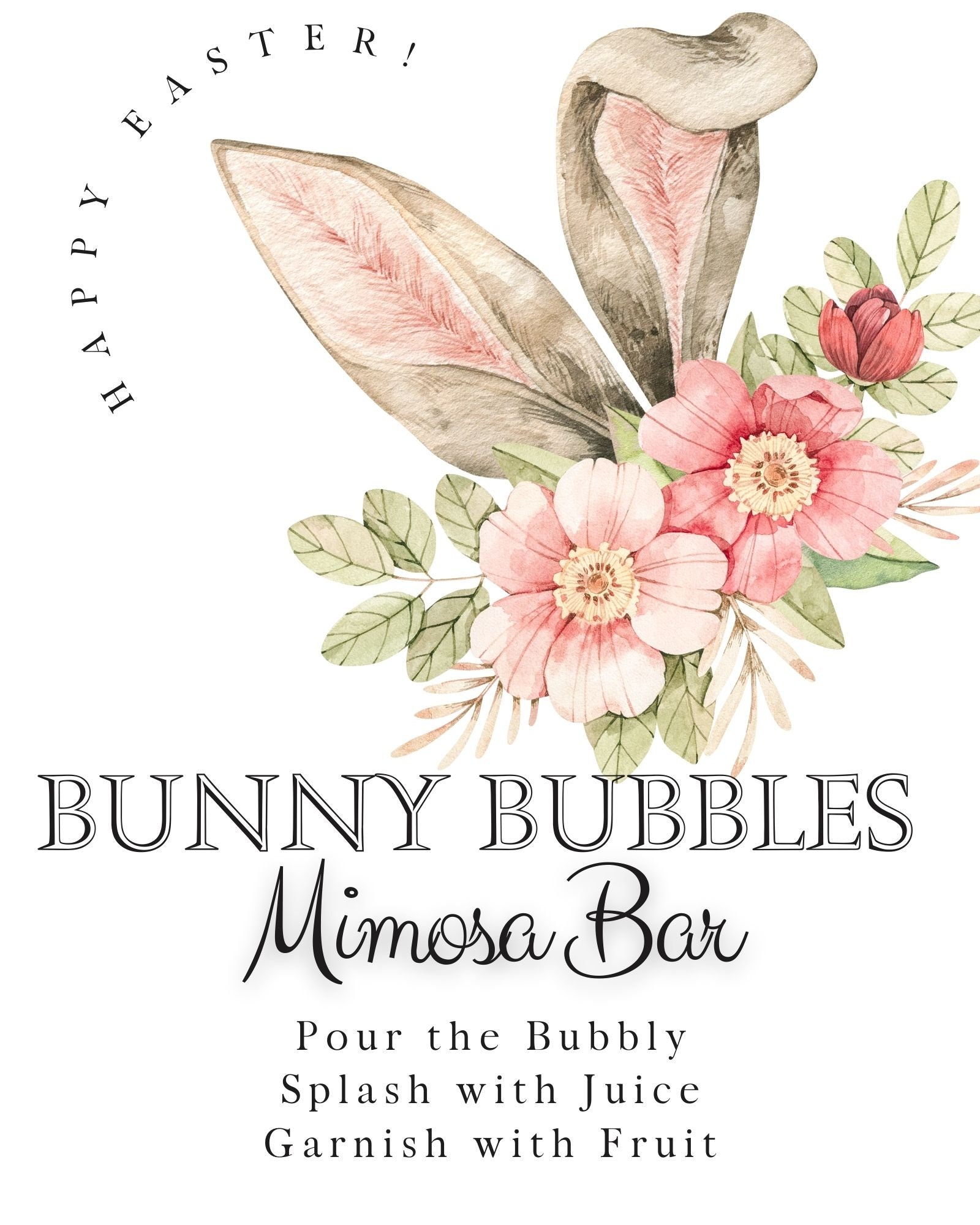 Easter Brunch Mimosa Bar, Easter Brunch Menu, Easter Brunch Buffet, - Etsy
