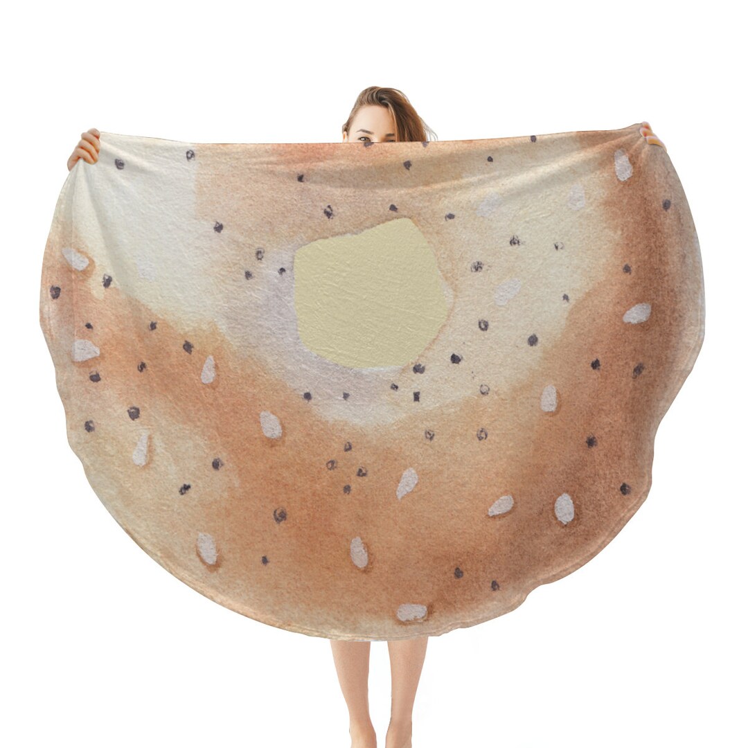 Fun Bagel Round Blanket - Soft, Comfortable Flannel, Hypoallergenic ...