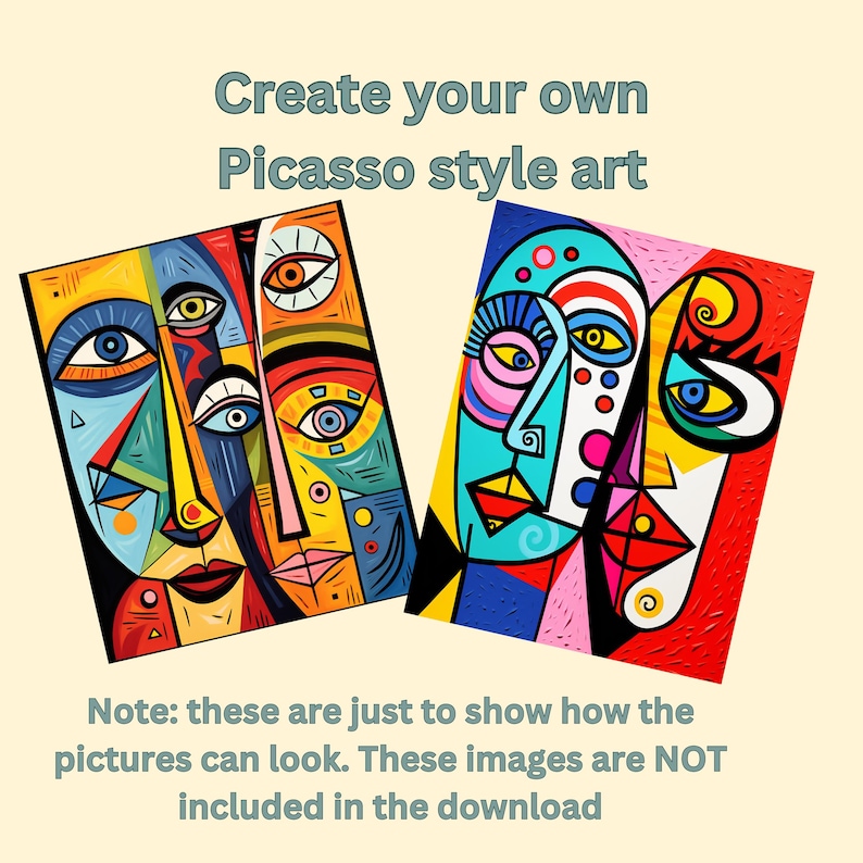 Picasso Faces Printable Coloring Pages - Digital Download, Print ...