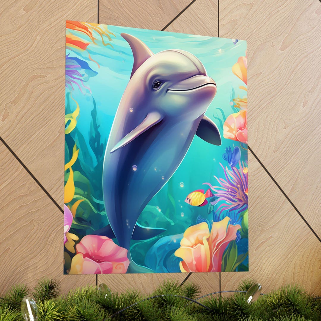 Dolphin Poster: Museum-grade Paper Vibrant Colors Available in Many ...