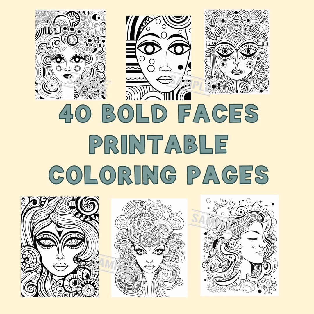 Printable Mindfulness Faces Coloring Pages 40 Mindfulness Face Designs ...