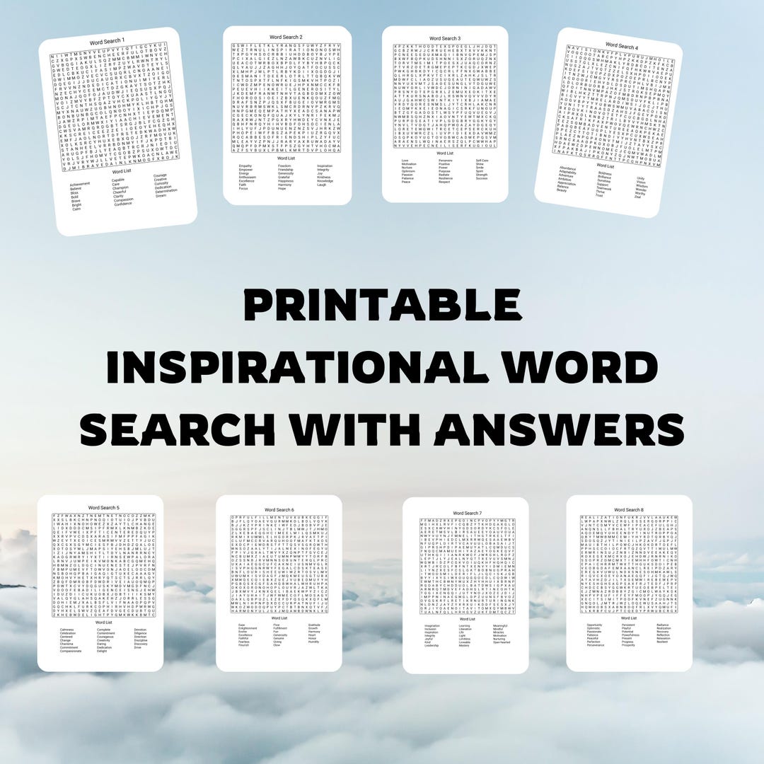 180 Printable Inspirational Word Search Digital Files ONLY. Download ...