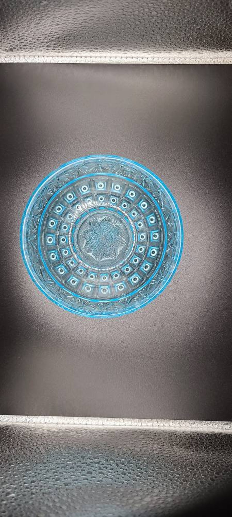 EAPG Findlay Glass Blue Daisy Band Cup & Saucer Ohio Columbia Glass ...